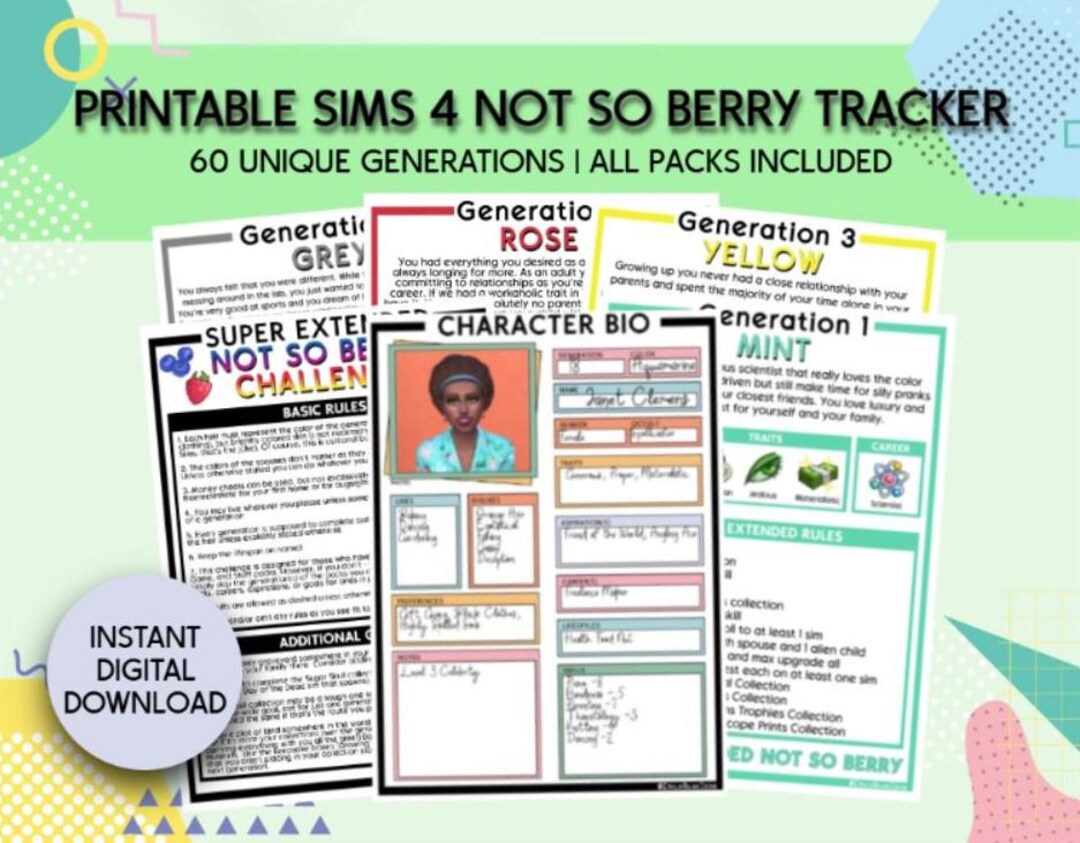 Printable Not so Berry Challenge Tracker - PDF - Download and Print ...