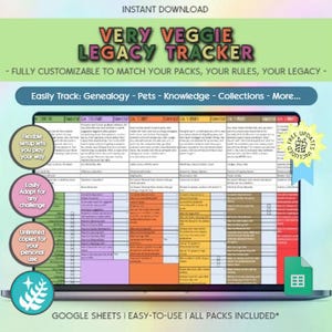 The Sims 4 Very Veggie Legacy Challenge Google Sheets Tracker, Template ...