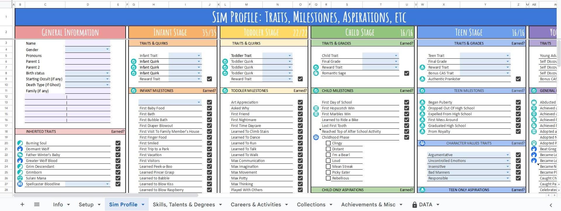 The Sims 4 Super Sim Challenge Tracker ADVENTURE AWAITS, Template ...