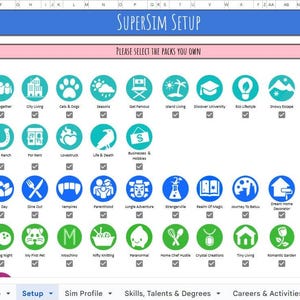 The Sims 4 Super Sim Challenge Tracker ADVENTURE AWAITS, Template ...