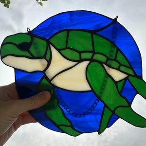 Stained Glass Sea Turtle Suncatcher - Etsy