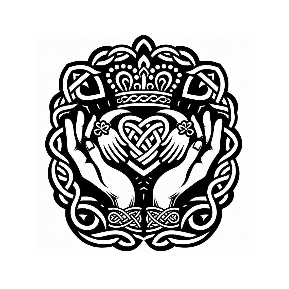 Celtic Claddagh SVG | Irish Love Symbol Cut File | Heart Hands Crown ...