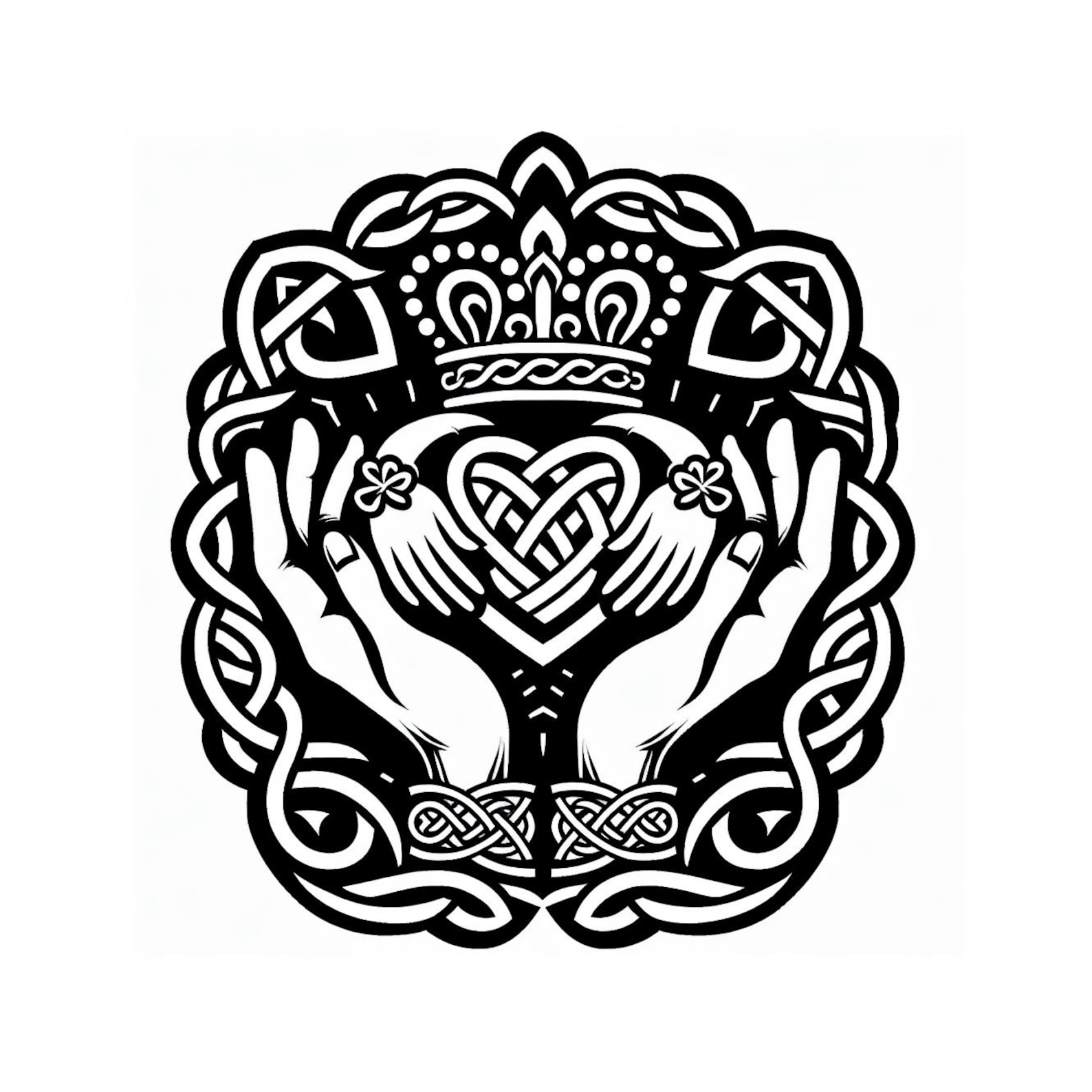 Celtic Claddagh SVG | Irish Love Symbol Cut File | Heart Hands Crown ...