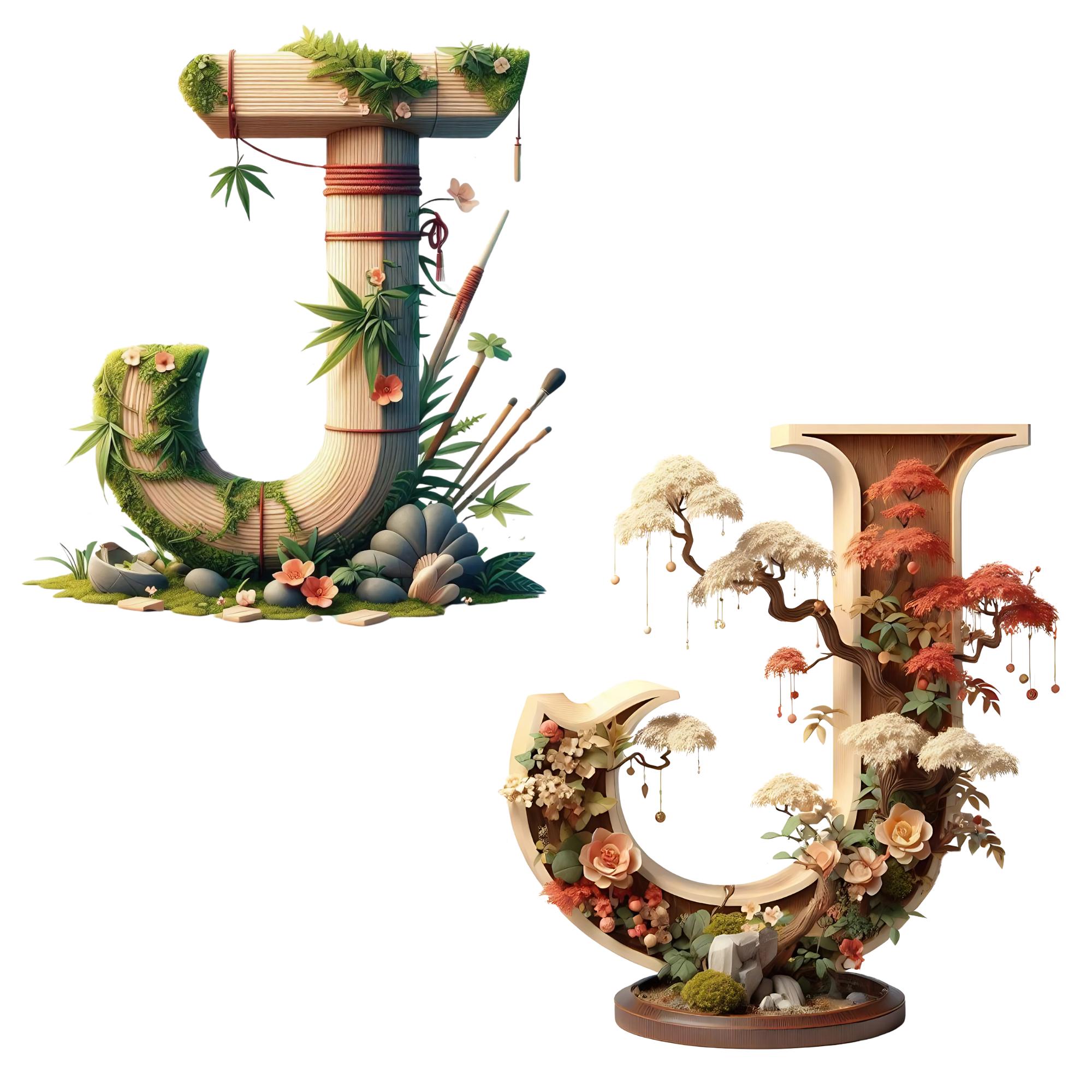 Elegant Letter J Clip Art, Letter J Printable, Decorative Letter J ...