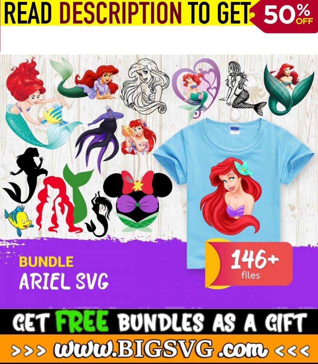100 Ariel Svg Mega Bundle, Little Mermaid SVG Bundle, Ariel Clipart ...