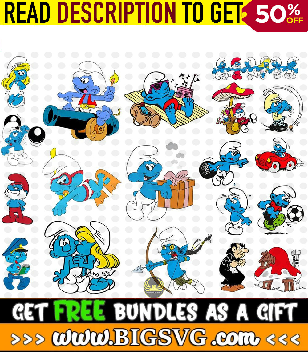1000 the Smurfs SVG Bundle the Smurfs SVG Files for Cricut the Smurfs ...