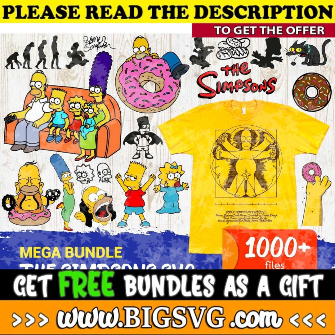 1000 Simpsons Clip Art Bundle, Simpsons Svg Cut Files for Cricut ...