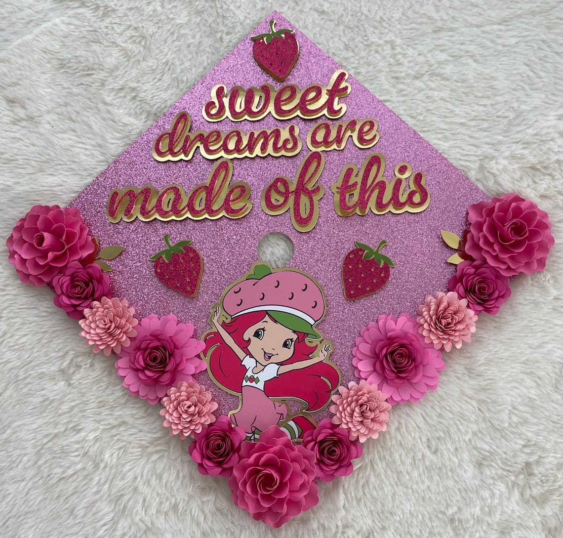 Pink Strawberry Girl Graduation Topper-grad Topper-strawberry Shortcake ...