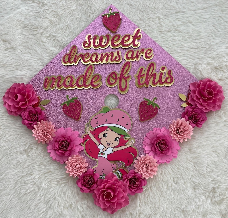 Pink Strawberry Girl Graduation Topper-grad Topper-strawberry Shortcake ...