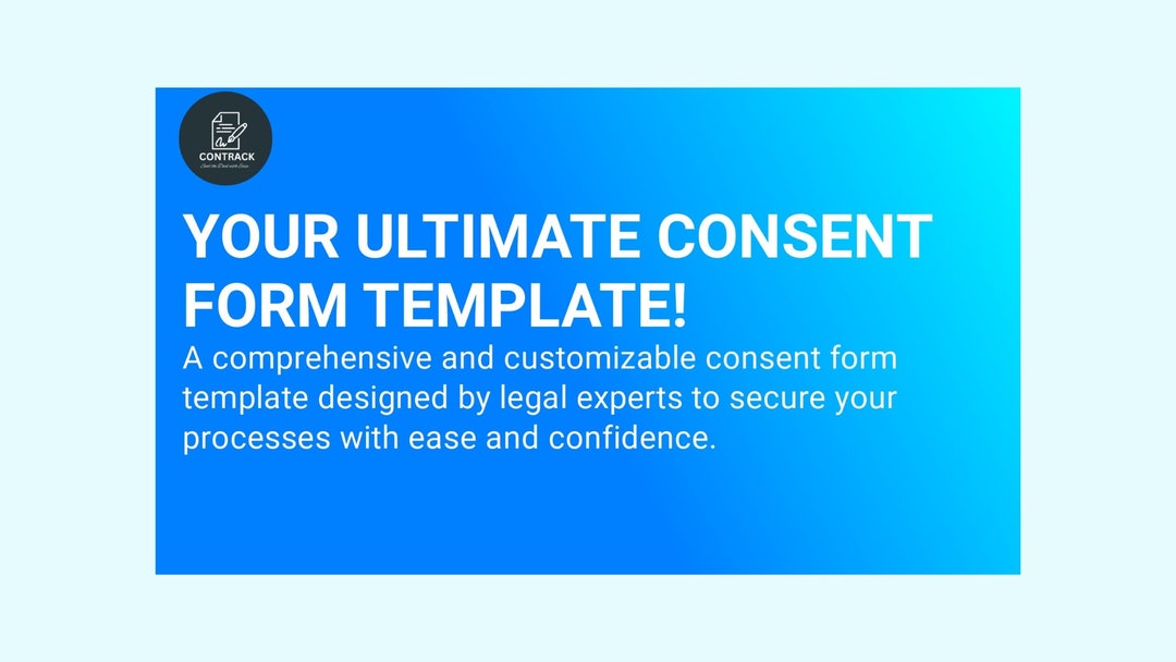 Editable General Consent Form | Legal, Confidential Template for ...
