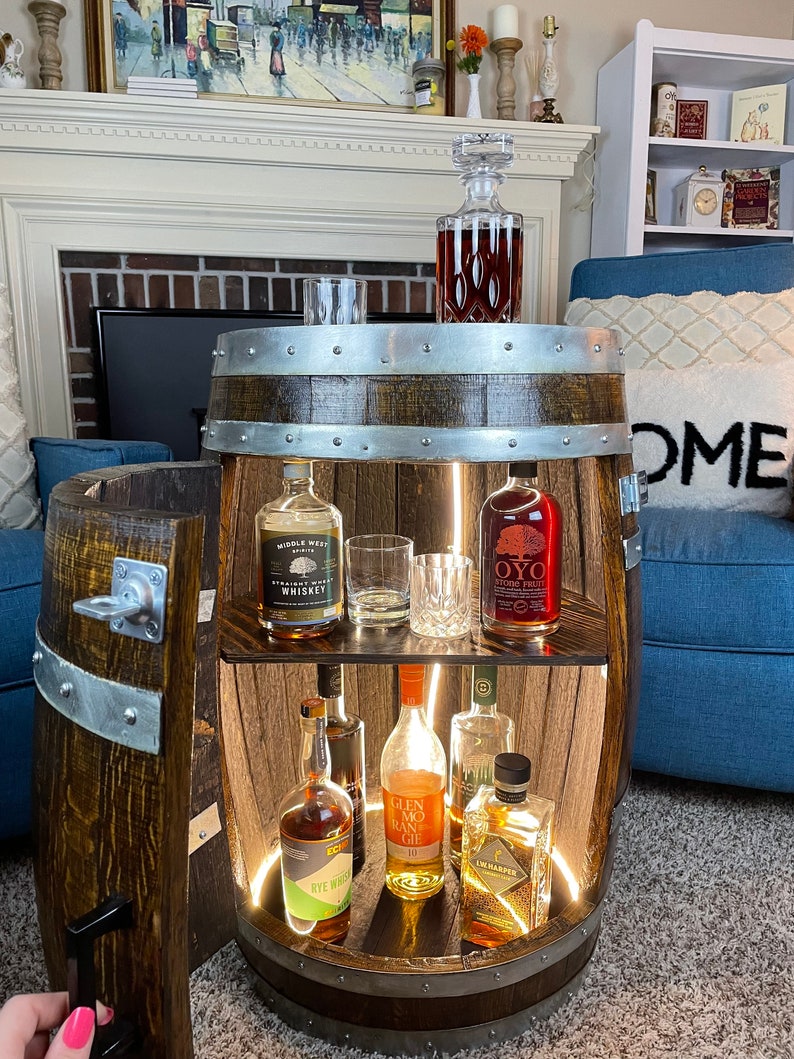 Cabinet- Bourbon-whiskey Barrel Cabinet for Liquor Storage - Etsy