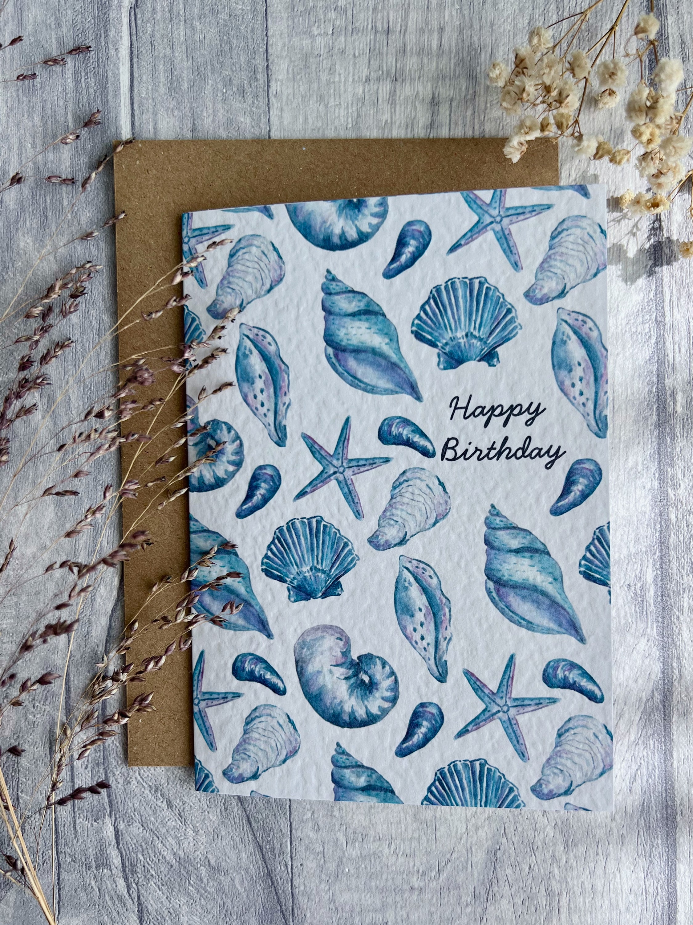 Summer Seashell Greeting Card - A6 Watercolour Shell Birthday Card - Etsy