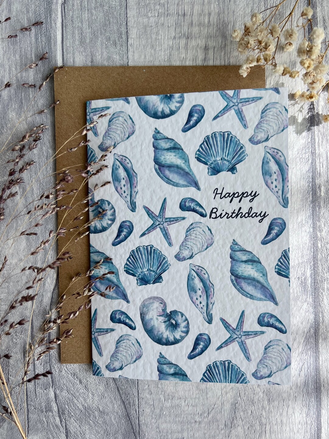 Summer Seashell Greeting Card A6 Watercolour Shell Birthday Card - Etsy