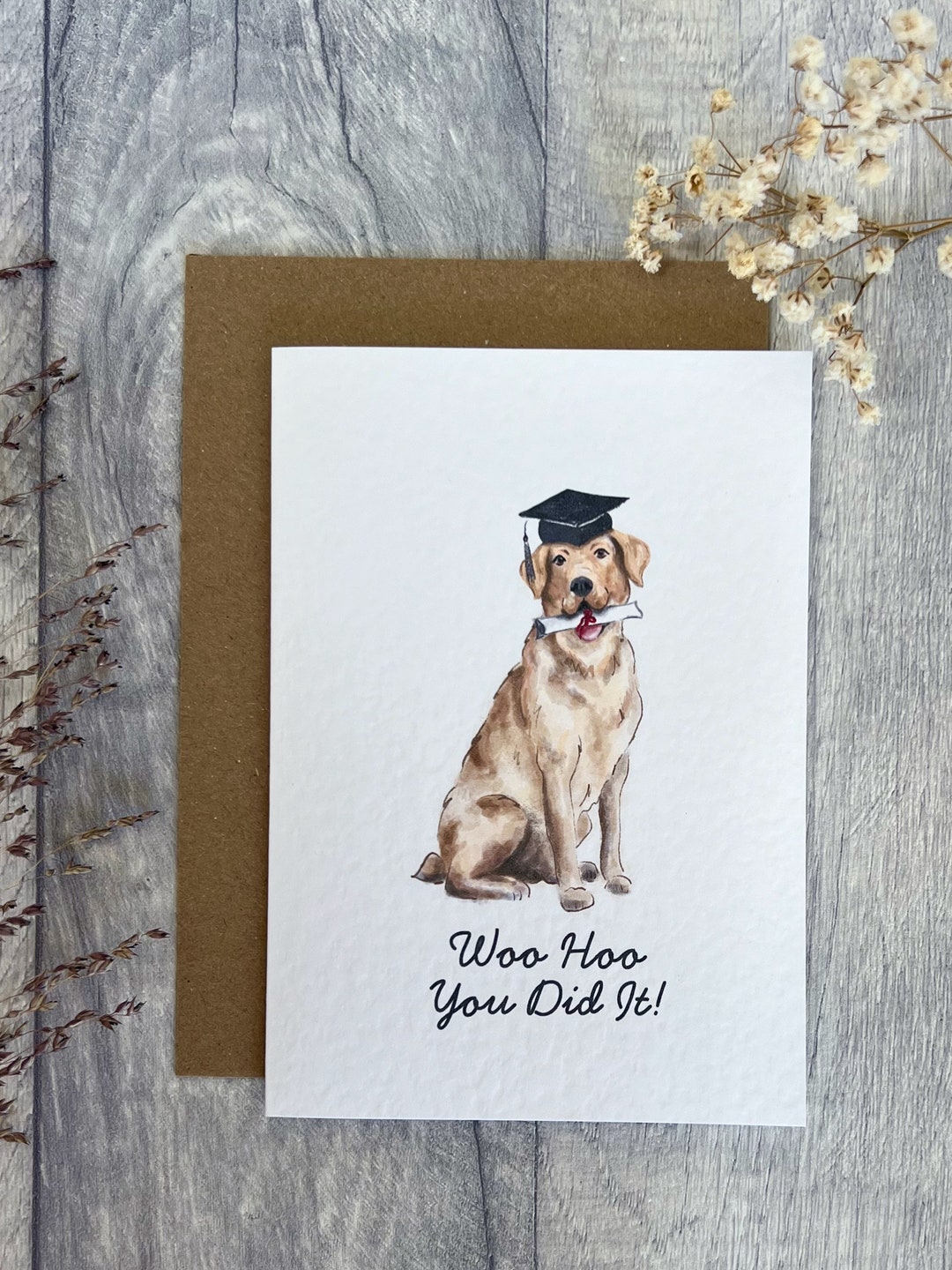 Labrador Graduation Card – Watercolor Dog, Class of 2026 - Etsy