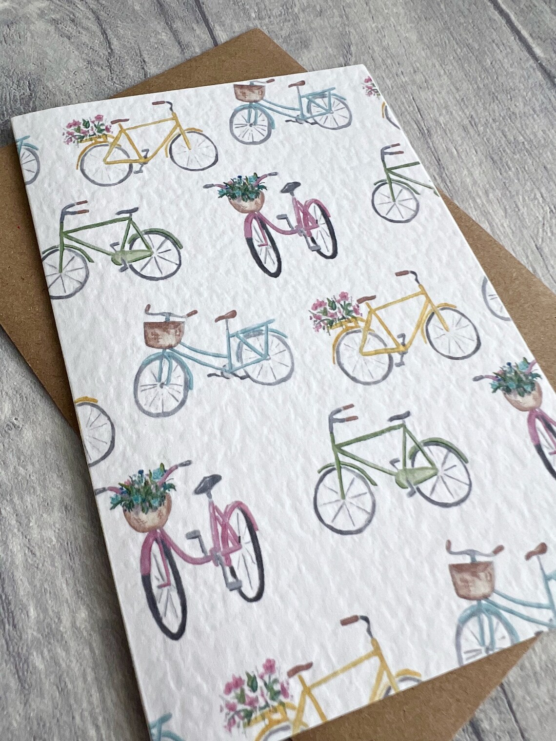 Cute Summer Bikes Greeting Card - Colourful Watercolour Bikes Birthday ...