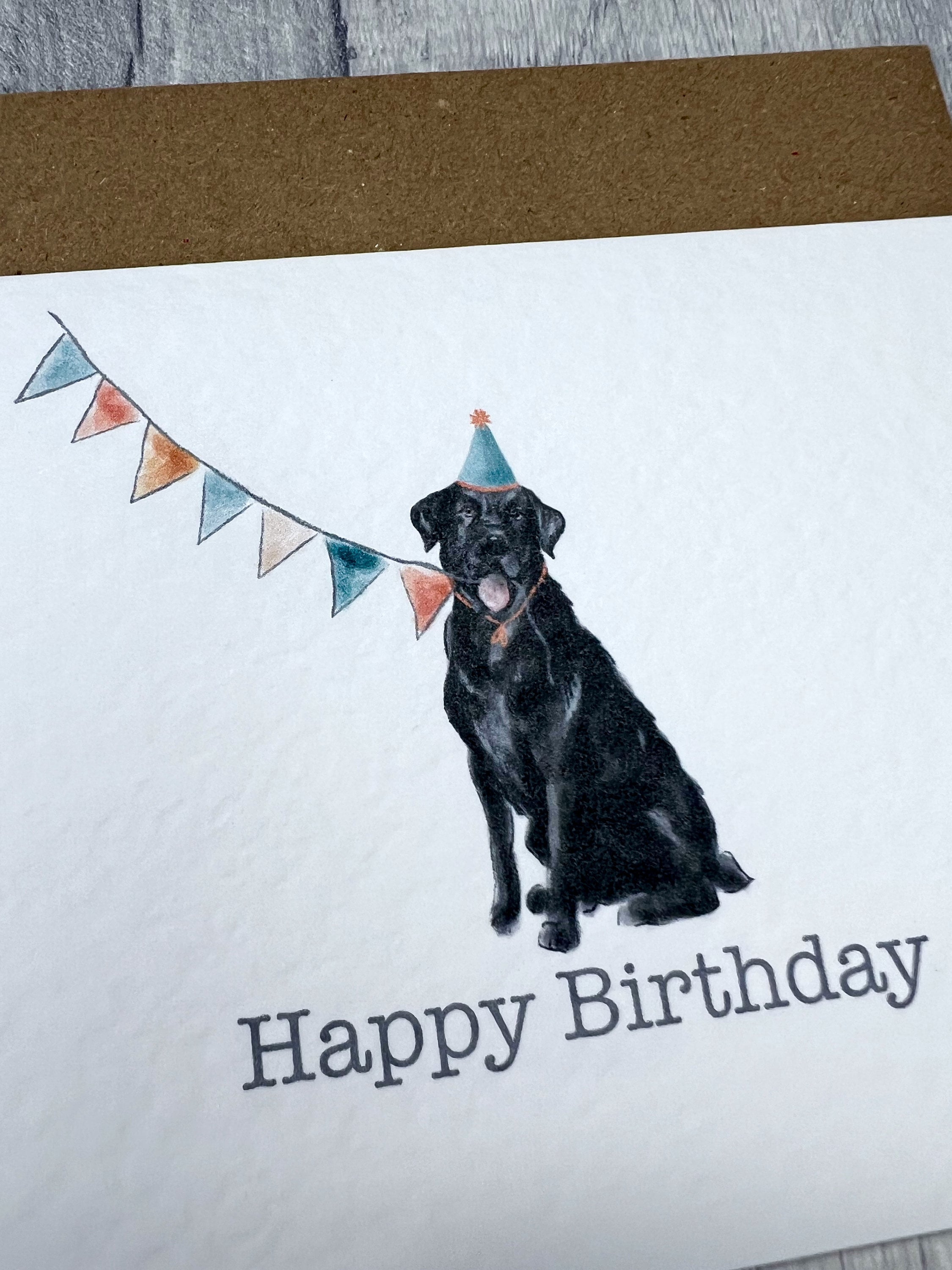 Black Labrador Birthday Card - Labrador Dog Happy Birthday Card for Lab ...