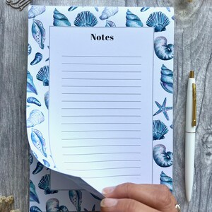 Beautiful Blue Seashell Design A5 Notepad - Coastal Inspired Shell ...