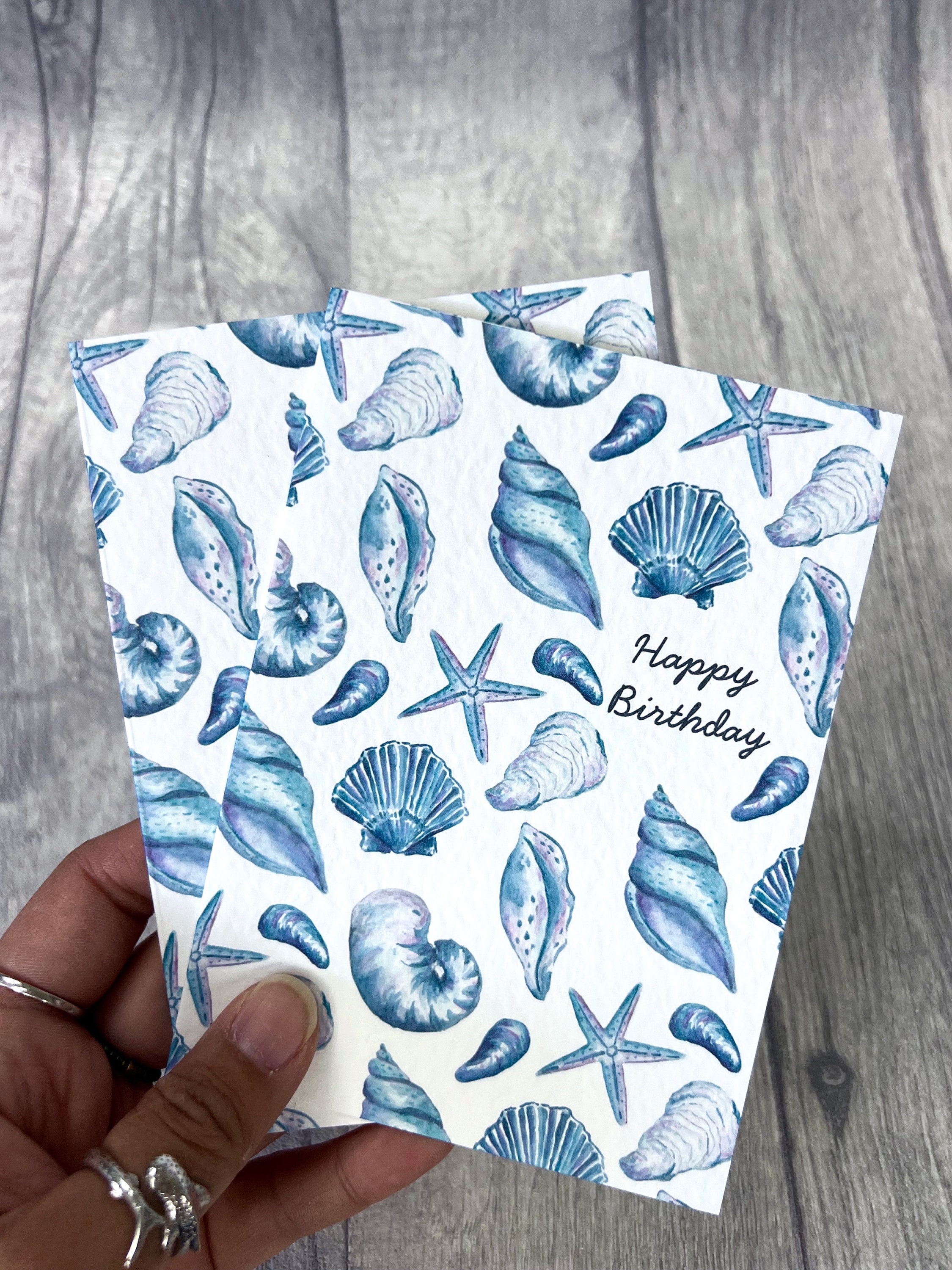 Summer Seashell Greeting Card - A6 Watercolour Shell Birthday Card - Etsy