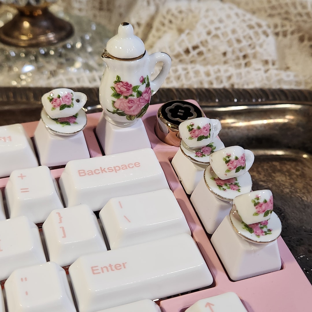 Royal High Tea Keycaps, Rose Garden China Tea Set Keycaps - Etsy