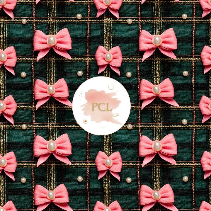 Plaid With Bows Pattern, Seamless Digital Paper, Elegant Green ...