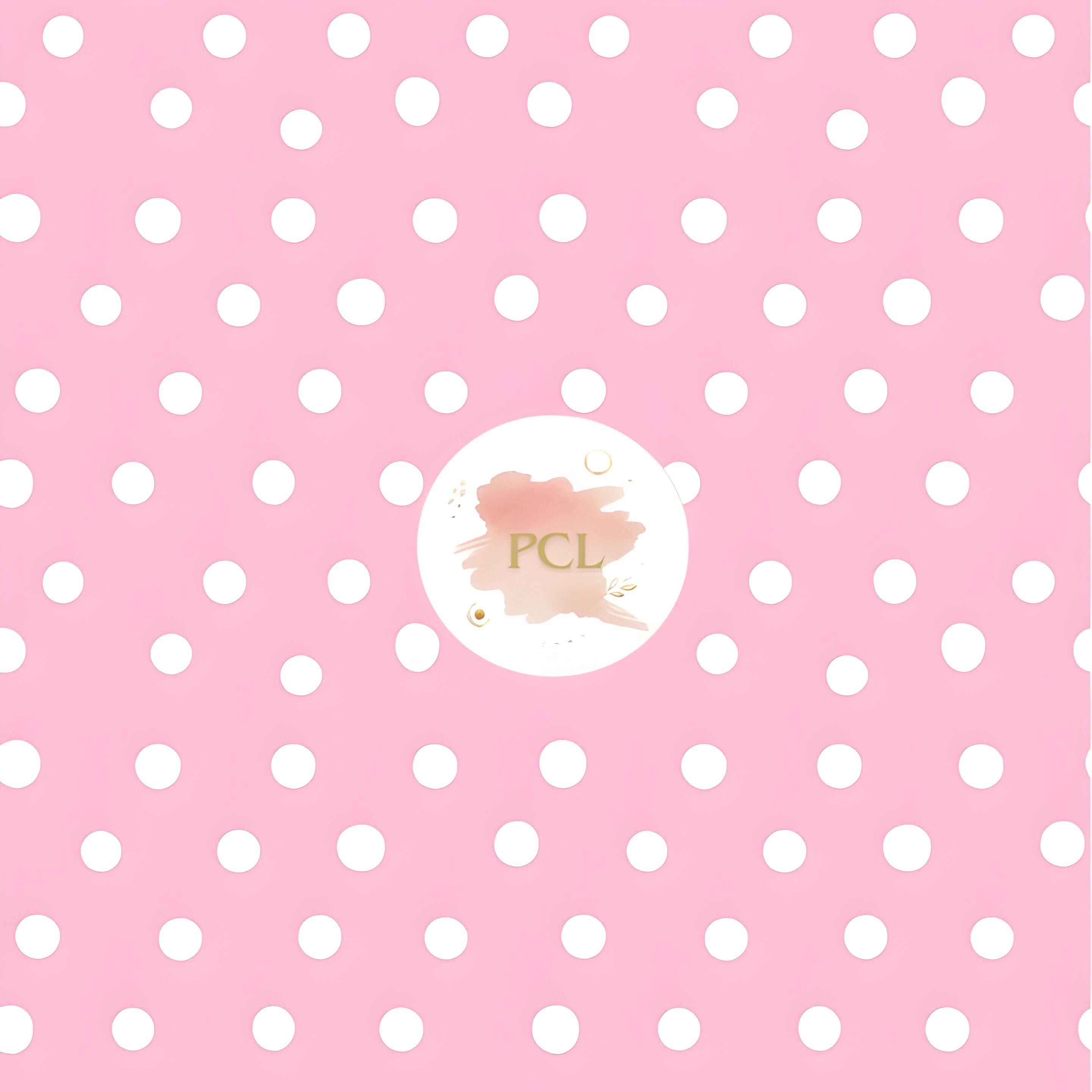 Daisy Cherry Pink Polka Dot Seamless Digital Patterns. Cute Spring ...