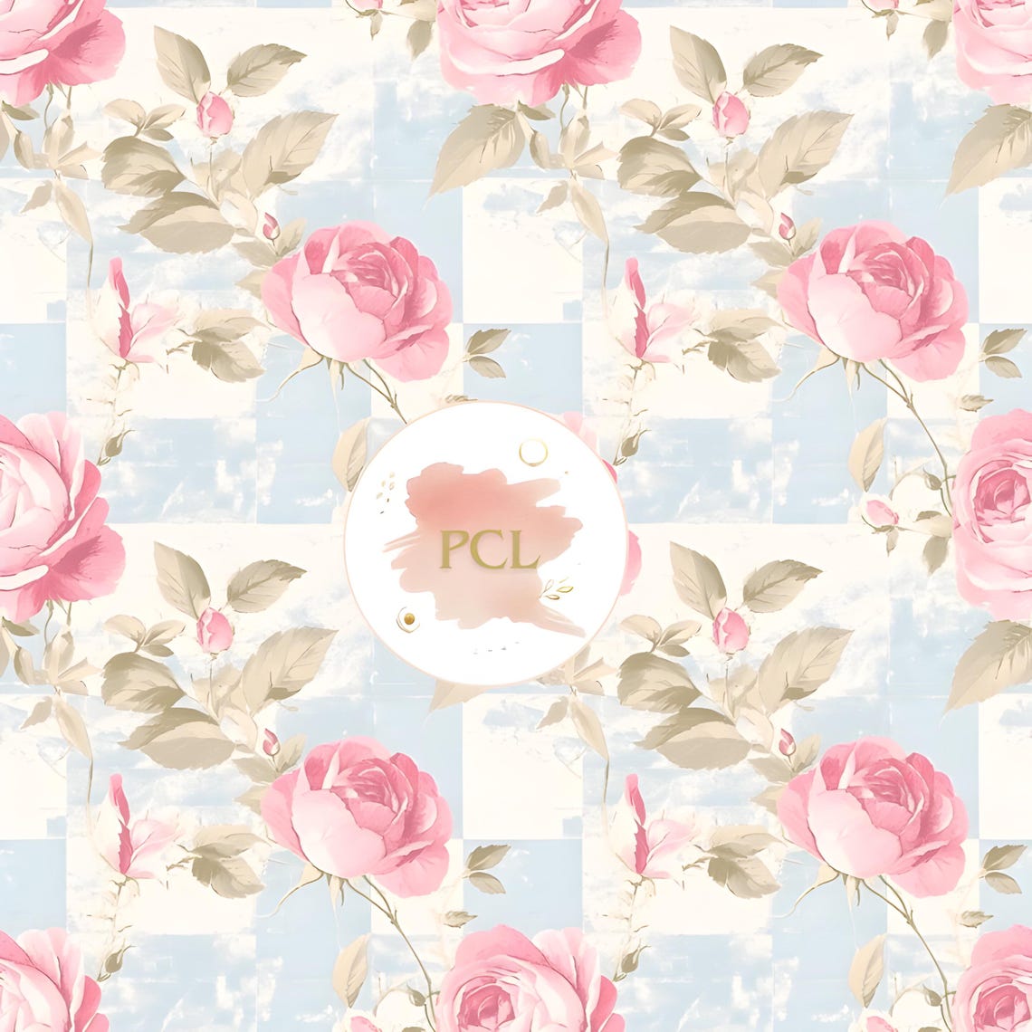 Vintage Shabby Chic Digital Paper Set - Pink Roses Seamless Patterns ...