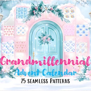 Grandmillennial Advent Calendar - 25 Whimsical Watercolor Digital ...
