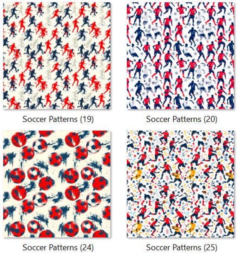 Retro Soccer Patterns Bundle, Vintage Football Seamless Design, Soccer ...