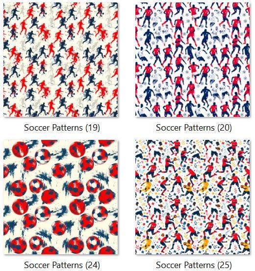 Retro Soccer Patterns Bundle, Vintage Football Seamless Design, Soccer ...