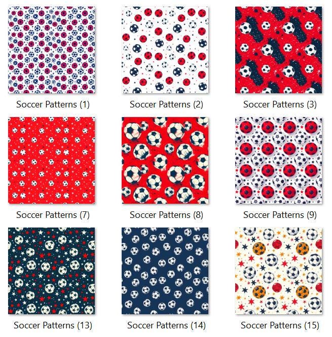 Retro Soccer Patterns Bundle, Vintage Football Seamless Design, Soccer ...