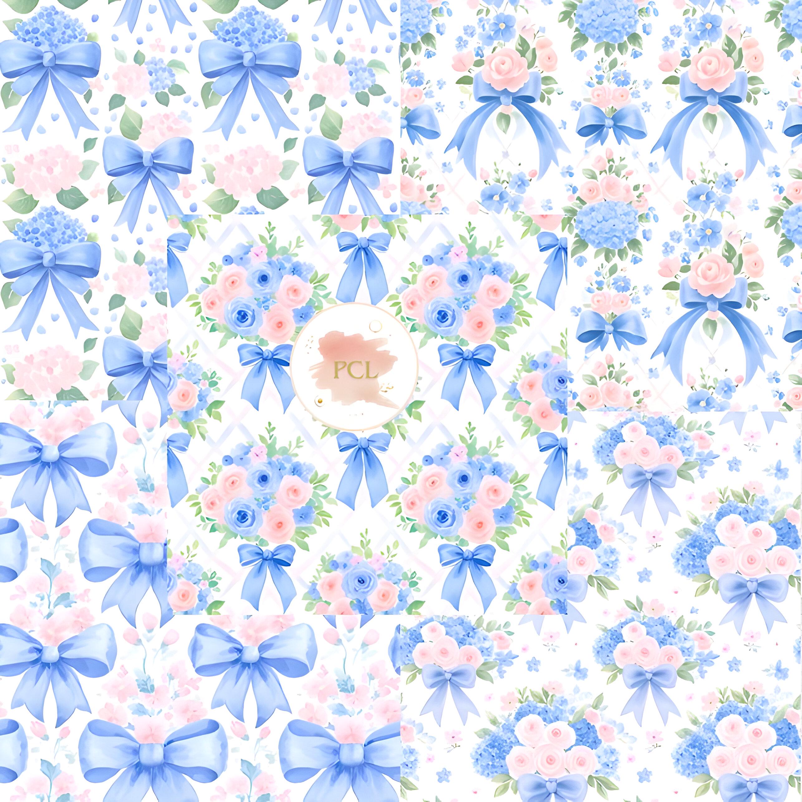 Watercolor Preppy Digital Papers, 25 Grandmillennial Advent Calendar ...