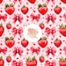 Coquette Valentine Seamless Strawberry Pattern Digital Repeating ...