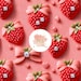 Coquette Strawberry Heart Seamless Pattern, Valentine Digital Paper ...