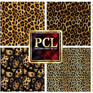 Gold Leopard Print Digital Paper: 22 Seamless Animal Patterns (digital ...
