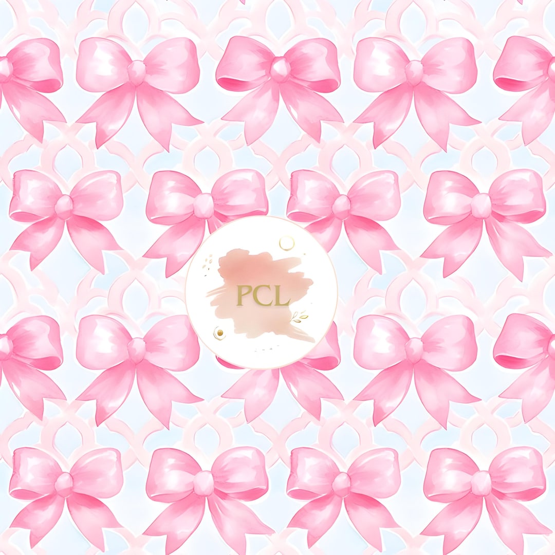 Watercolor Pink Bows Digital Pattern - Seamless Pastel Scrapbook Paper ...