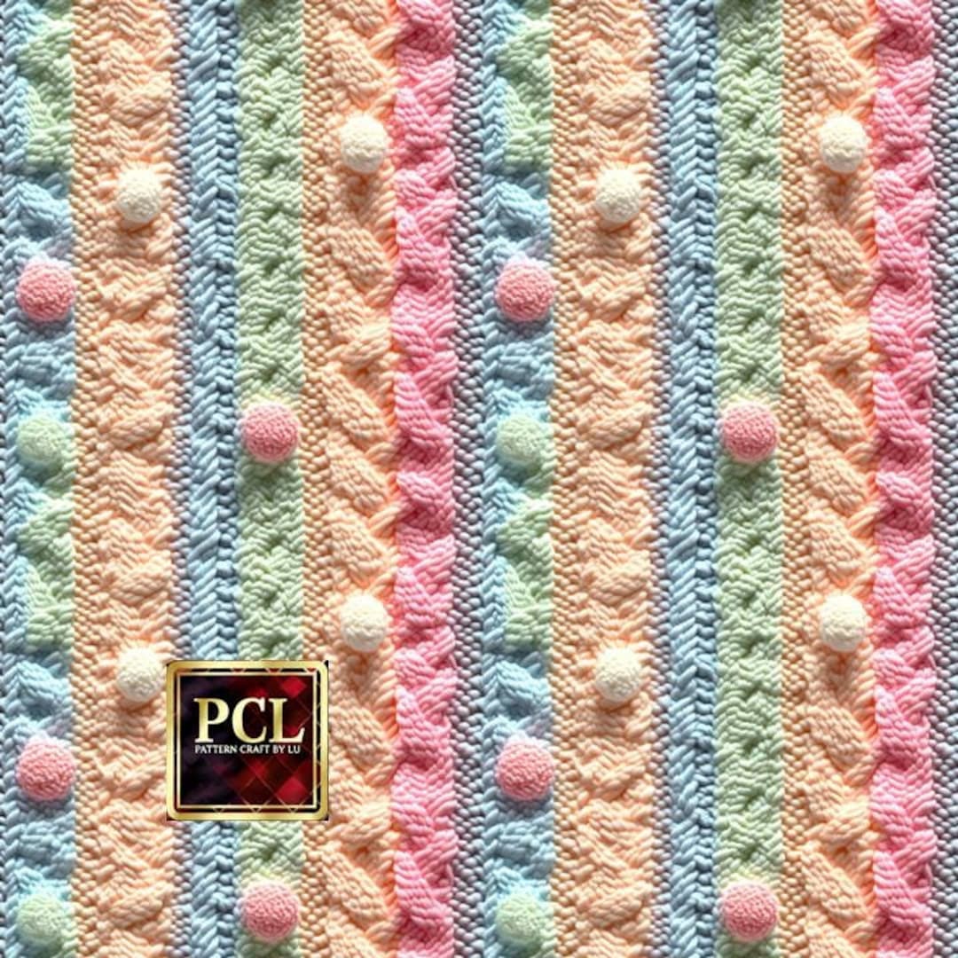 3D Pastel Knit Texture Seamless File, 3D Crochet Knit Pattern, Cute ...