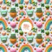 Rainbow Embroidery Digital Paper: St Patrick's Day Seamless Pattern ...