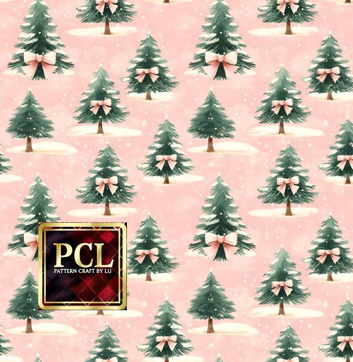 Retro Coquette Christmas Digital Paper, Pink Holiday Wallpaper, Cute ...