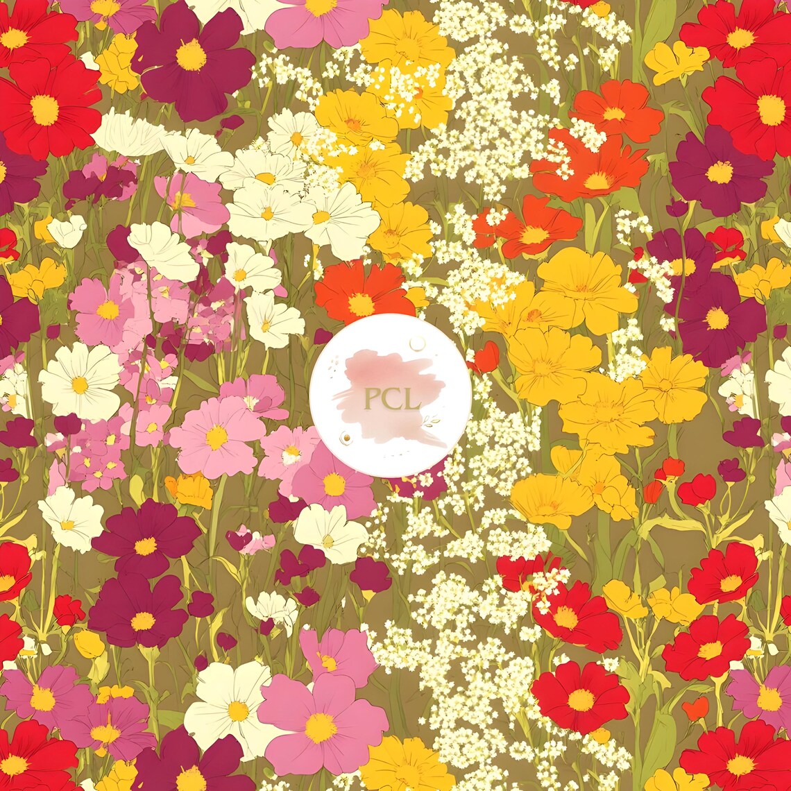 70s Retro Floral Seamless Pattern, Vintage Flower Print, 70s Aesthetic ...