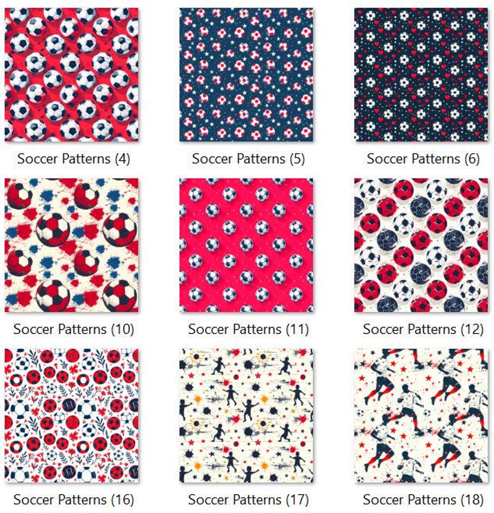 Retro Soccer Patterns Bundle, Vintage Football Seamless Design, Soccer ...