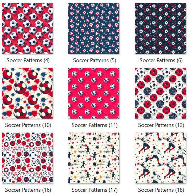 Retro Soccer Patterns Bundle, Vintage Football Seamless Design, Soccer ...