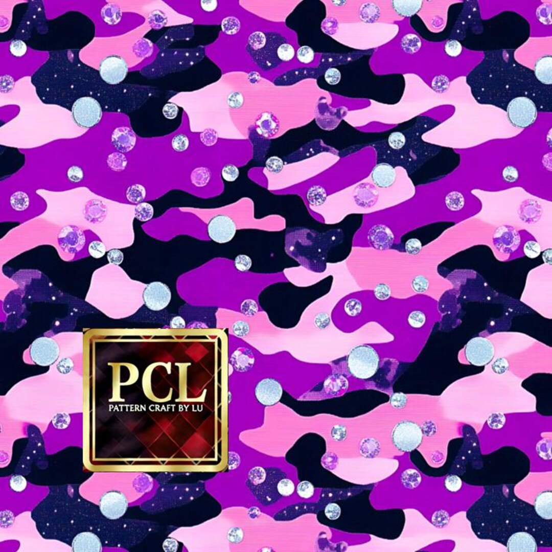 Purple Glitter Camo Pattern, Pink Camouflage Digital Paper, Sparkle ...