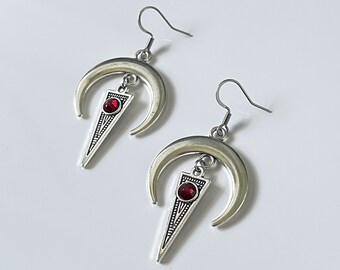 Dark Ruby Red/garnet Crystals Dangle/drop Earrings Vampire Queen ...