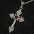Dark Ruby Red Antiqued Silver Cross Crucifix Gothic Victorian Vampire ...