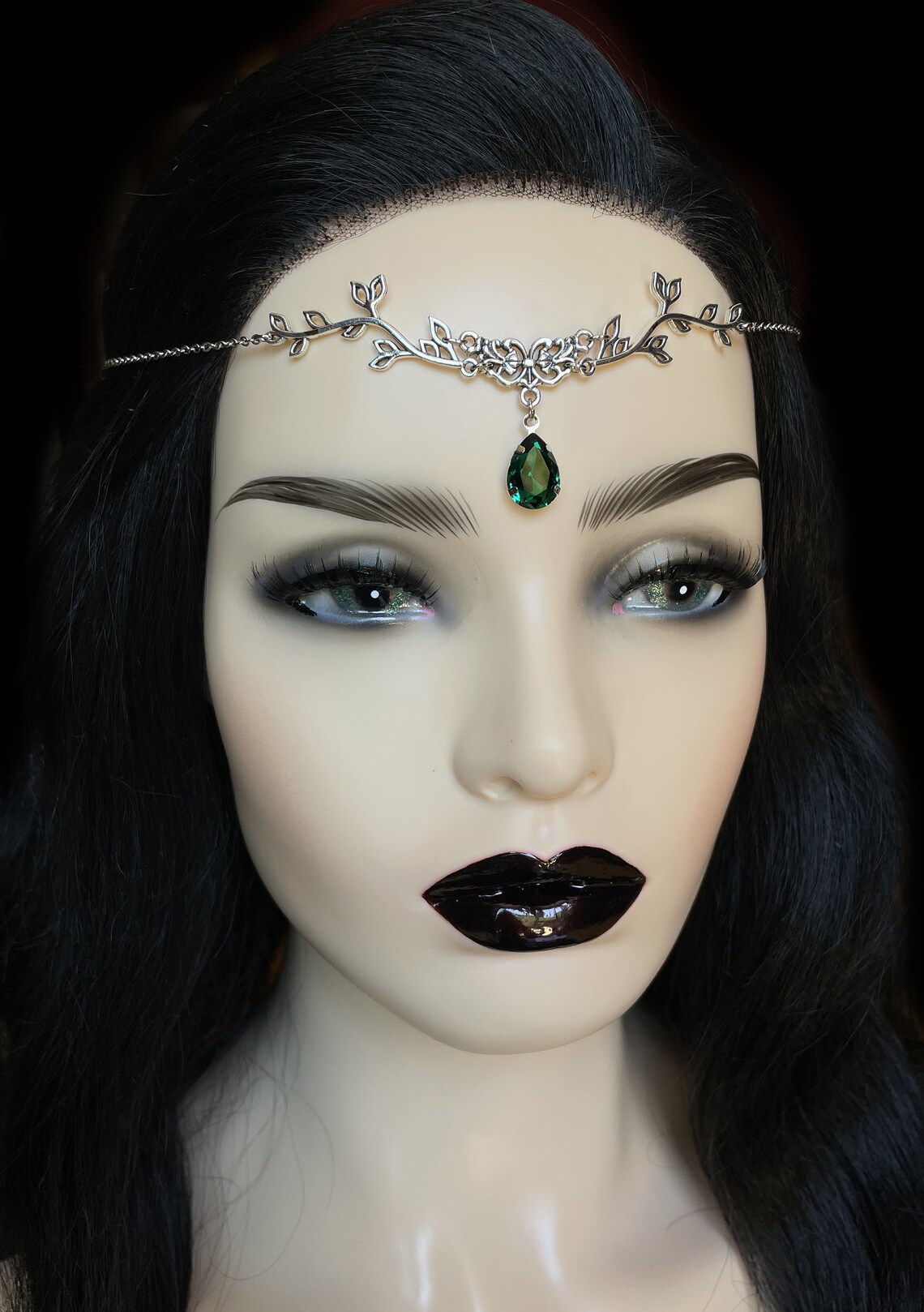 Emerald Green Silver Filigree Woodland Elf Elven Princess Queen Forest ...