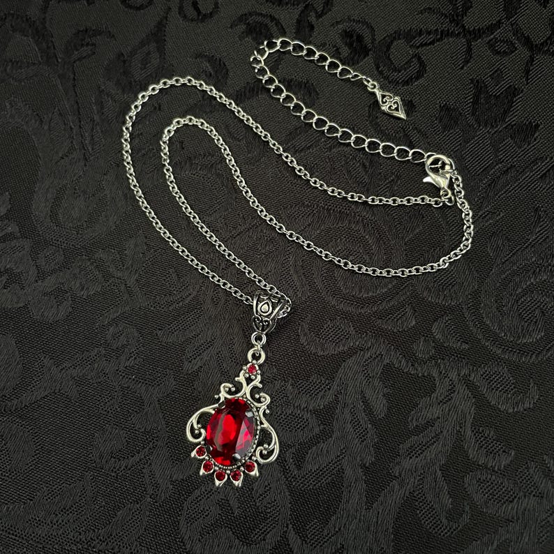 Dark Ruby Red/garnet Romantic Gothic Victorian Goth Vampire Engagement ...