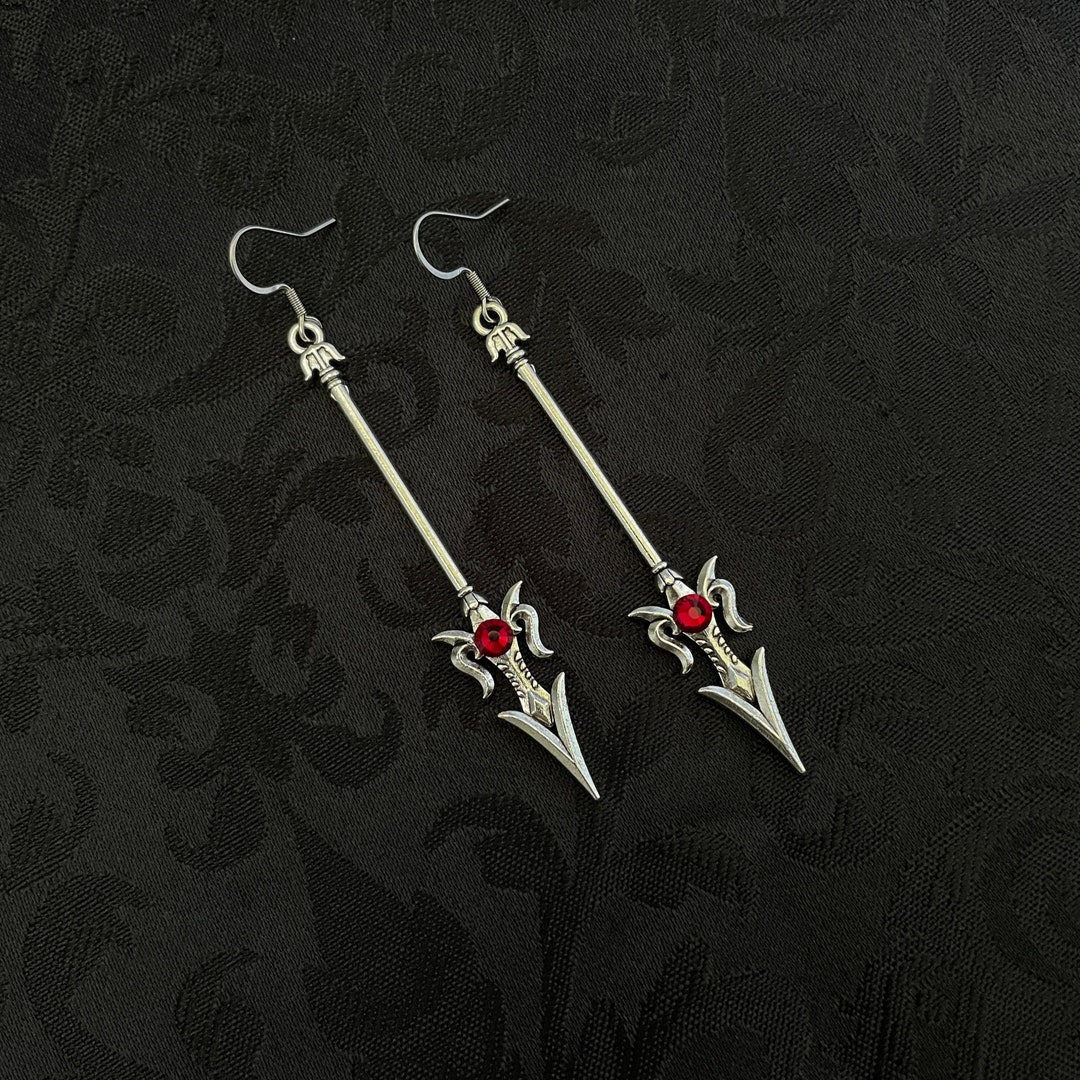 Dark Ruby Red Garnet Valkyrie Spear Arrow Warrior Viking Maiden ...