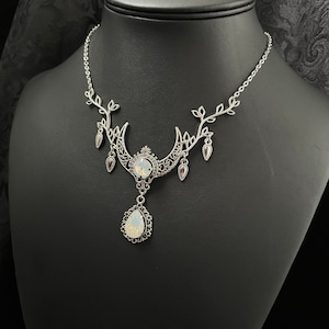 White Opal Crescent Moon Goddess Priestess Celtic Elven Elvish Elf ...