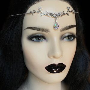 Crystal AB Silver Filigree Woodland Elf Elven Princess Queen Leaf ...