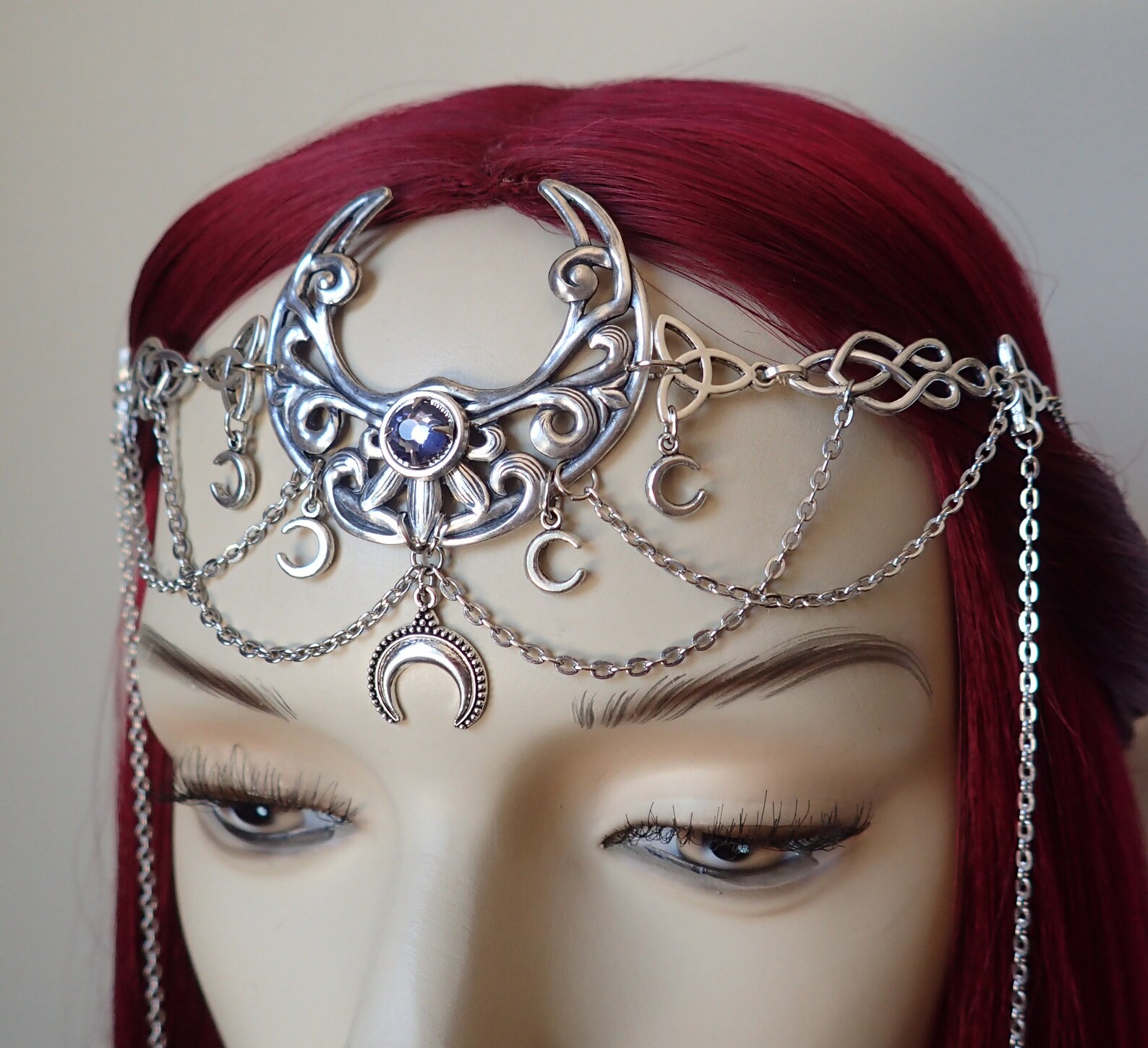 Light Violet Purple Crescent Moon Goddess Priestess Celtic - Etsy